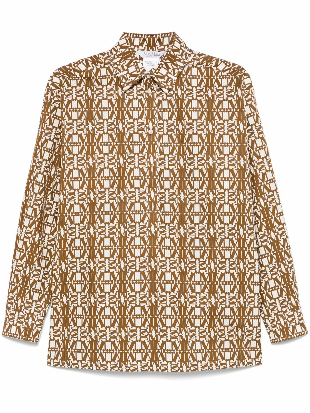 Max Mara Brown Monogram-Print Shirt Max Mara
