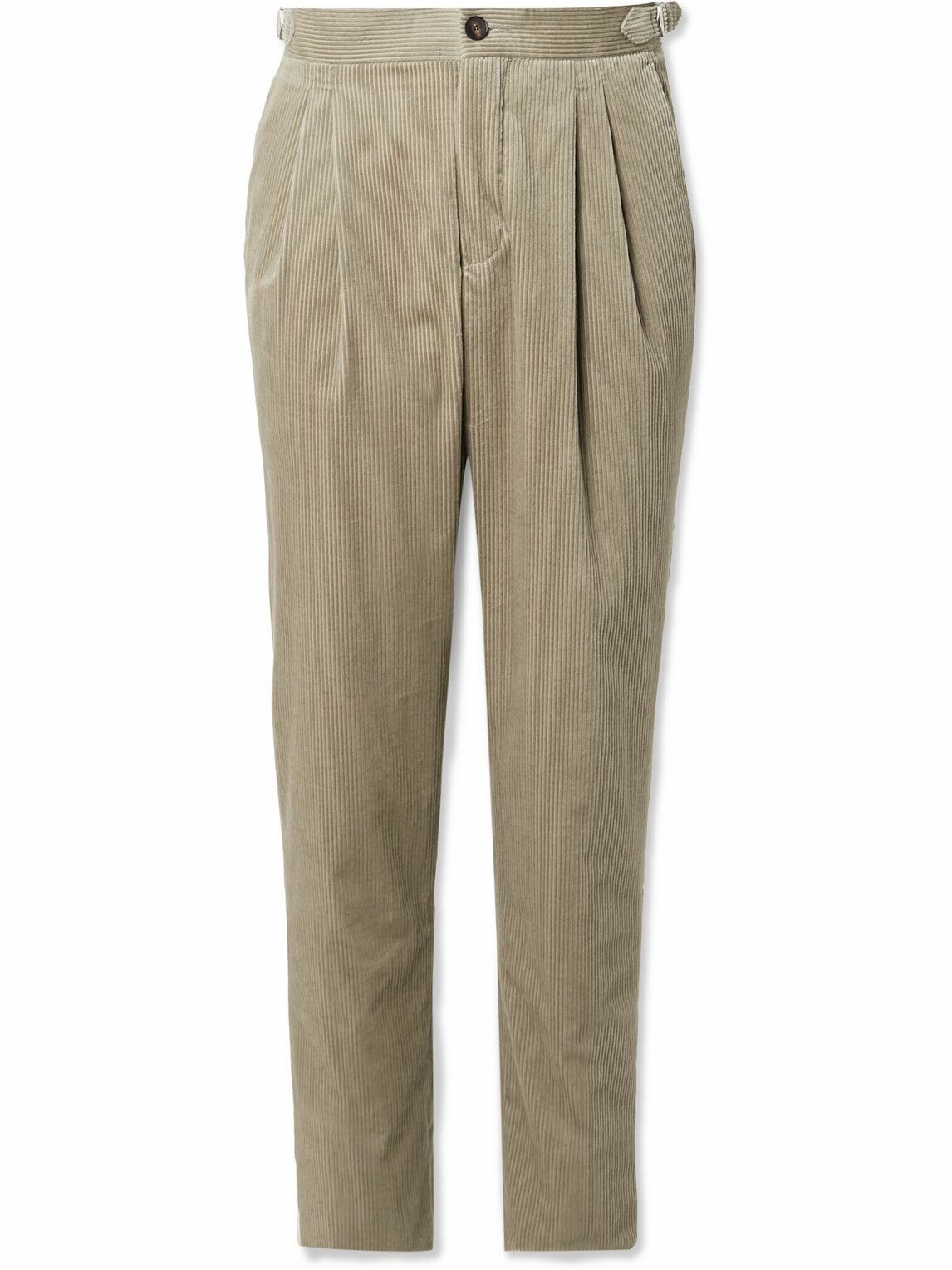 Mr P. - Slim-Fit Straight-Leg Cotton and Cashmere-Blend Corduroy Tuxedo Trousers - Brown Mr P.