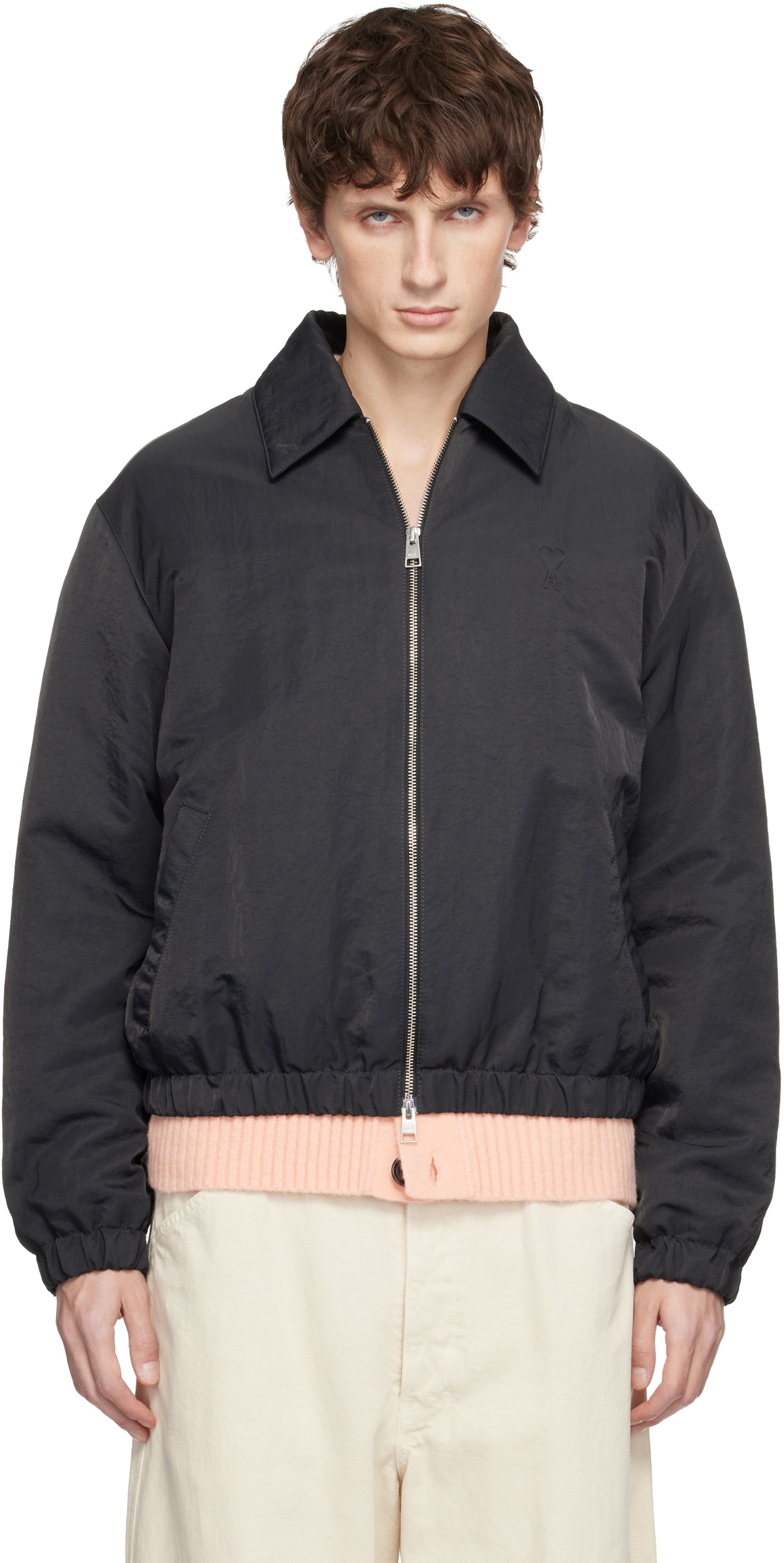 AMI Paris Gray Ami de Coeur Jacket AMI