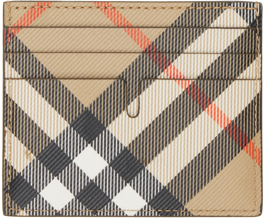 Burberry Tan Tall Check Card Holder Burberry