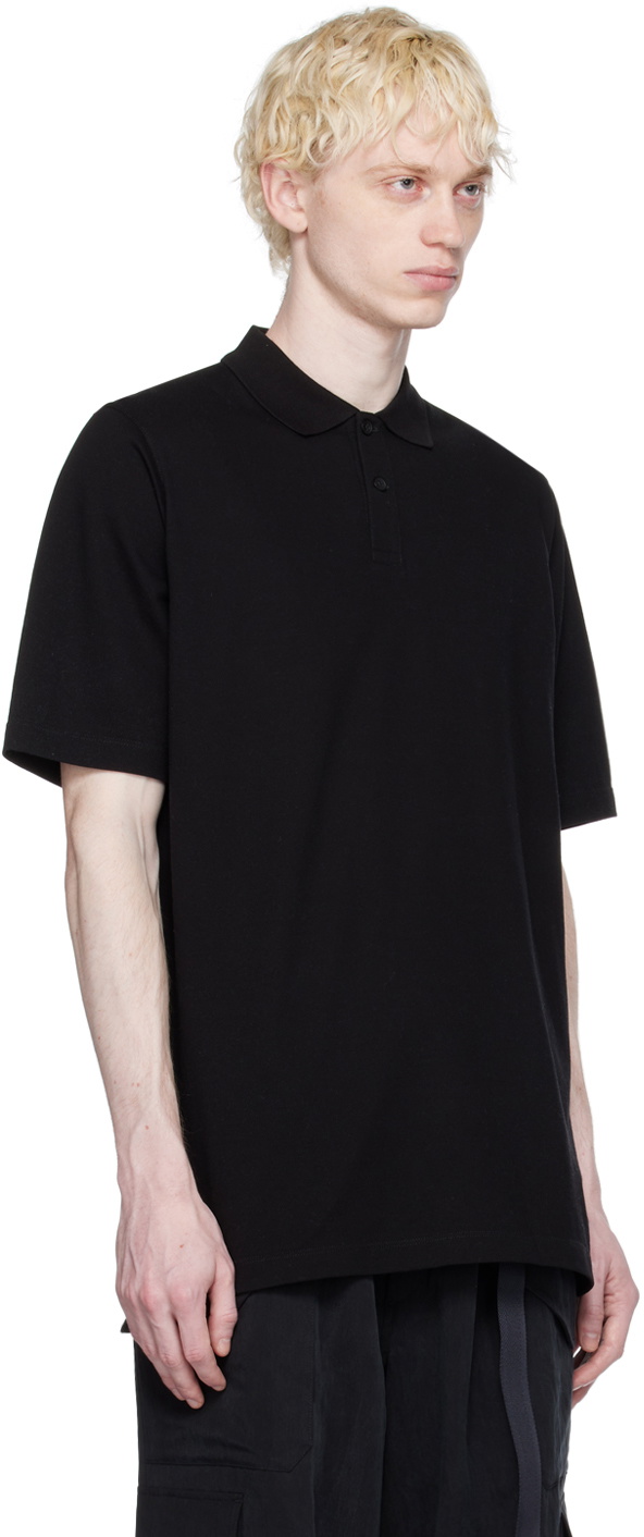 Y-3 Black Two-Button Placket Polo Y-3
