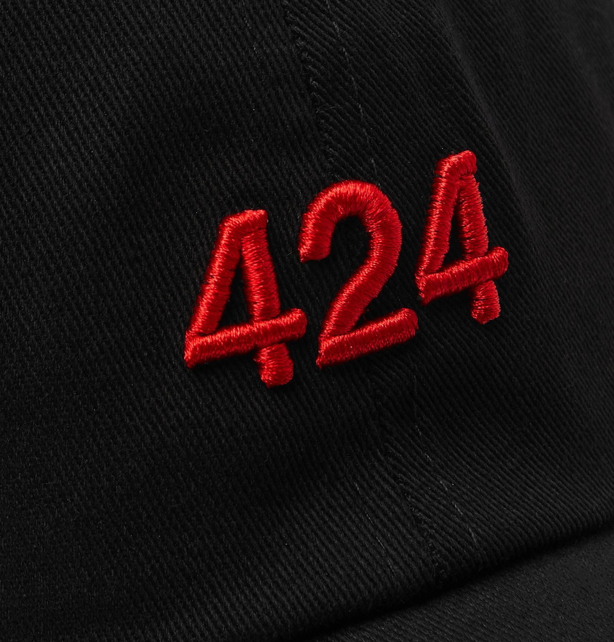 424 - Logo-Embroidered Cotton-Twill Baseball Cap - Black 424