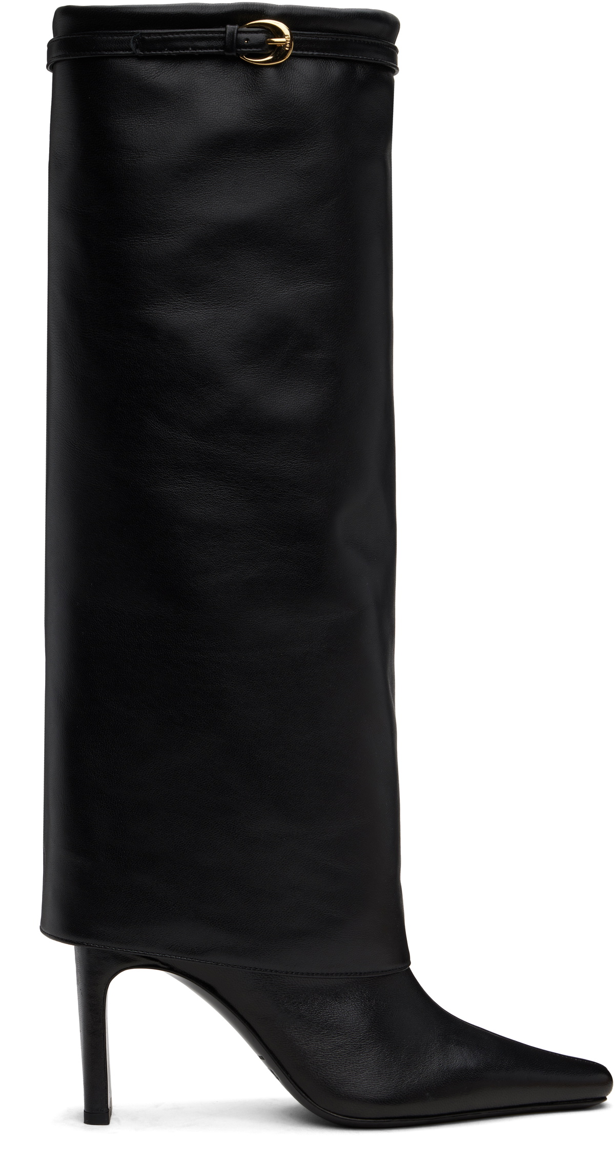 Staud Black Wally Foldover High Heel Tall Boots Staud