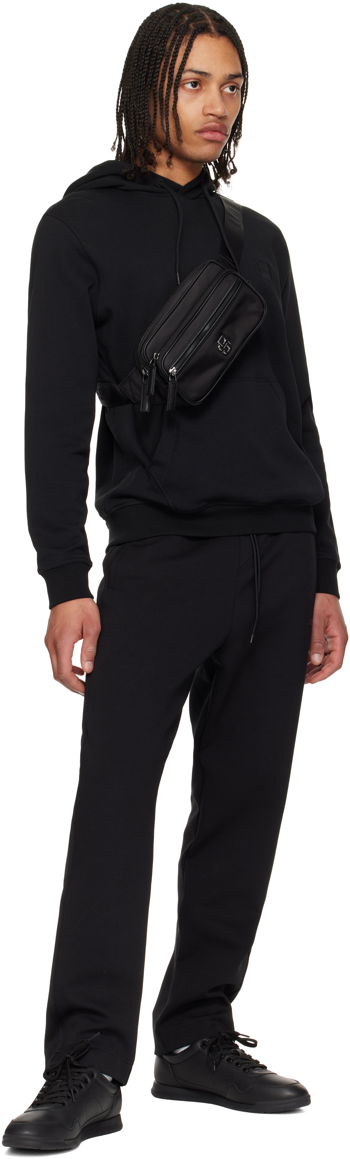 BOSS Black Twill Double B Monogram Belt Bag BOSS