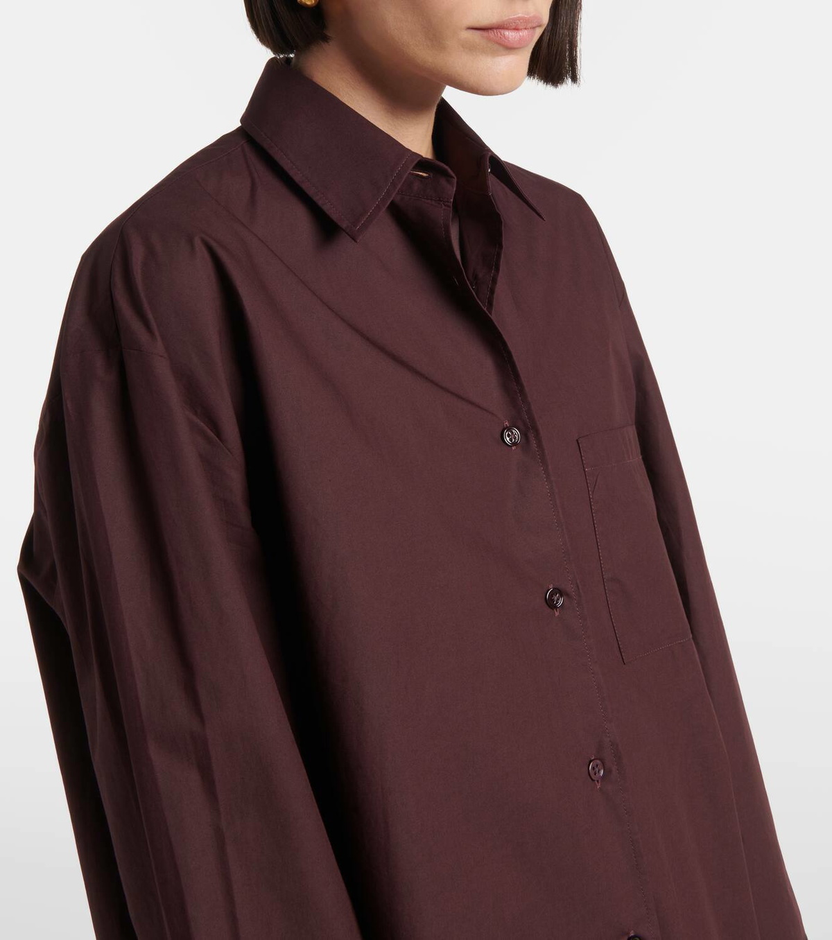 The Frankie Shop Helen oversized cotton poplin shirt The Frankie Shop