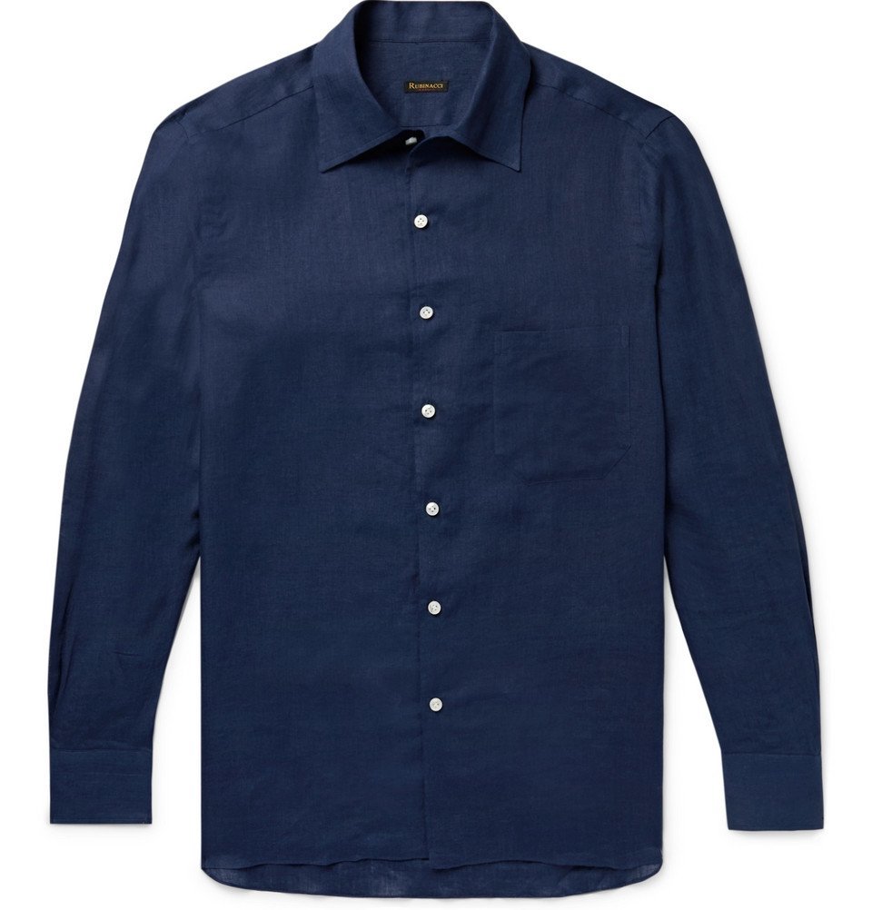 Rubinacci - Linen Shirt - Navy Rubinacci