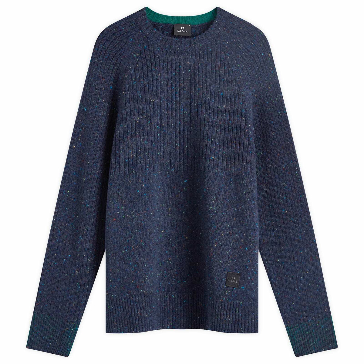 Paul Smith Men's Ribbed Knit Crew in Blue Paul Smith