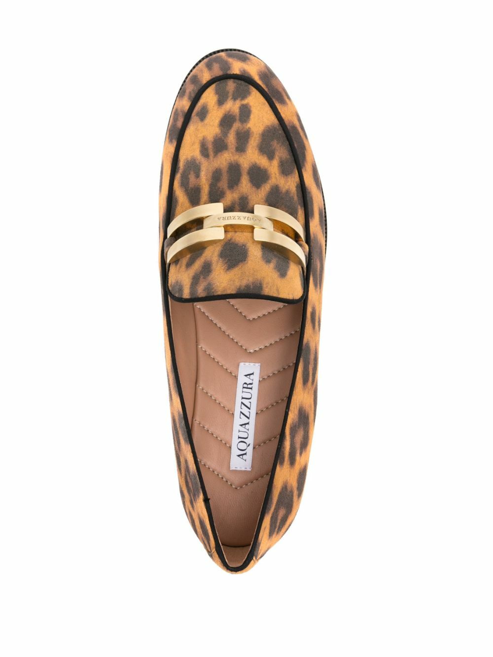 Aquazzura Brown Leopard Print Suede Loafers Aquazzura