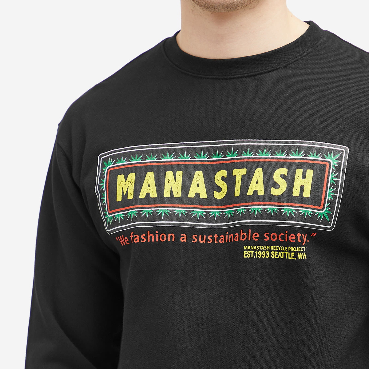 Manastash Men's Frame Logo Sweatshirt in Black Manastash