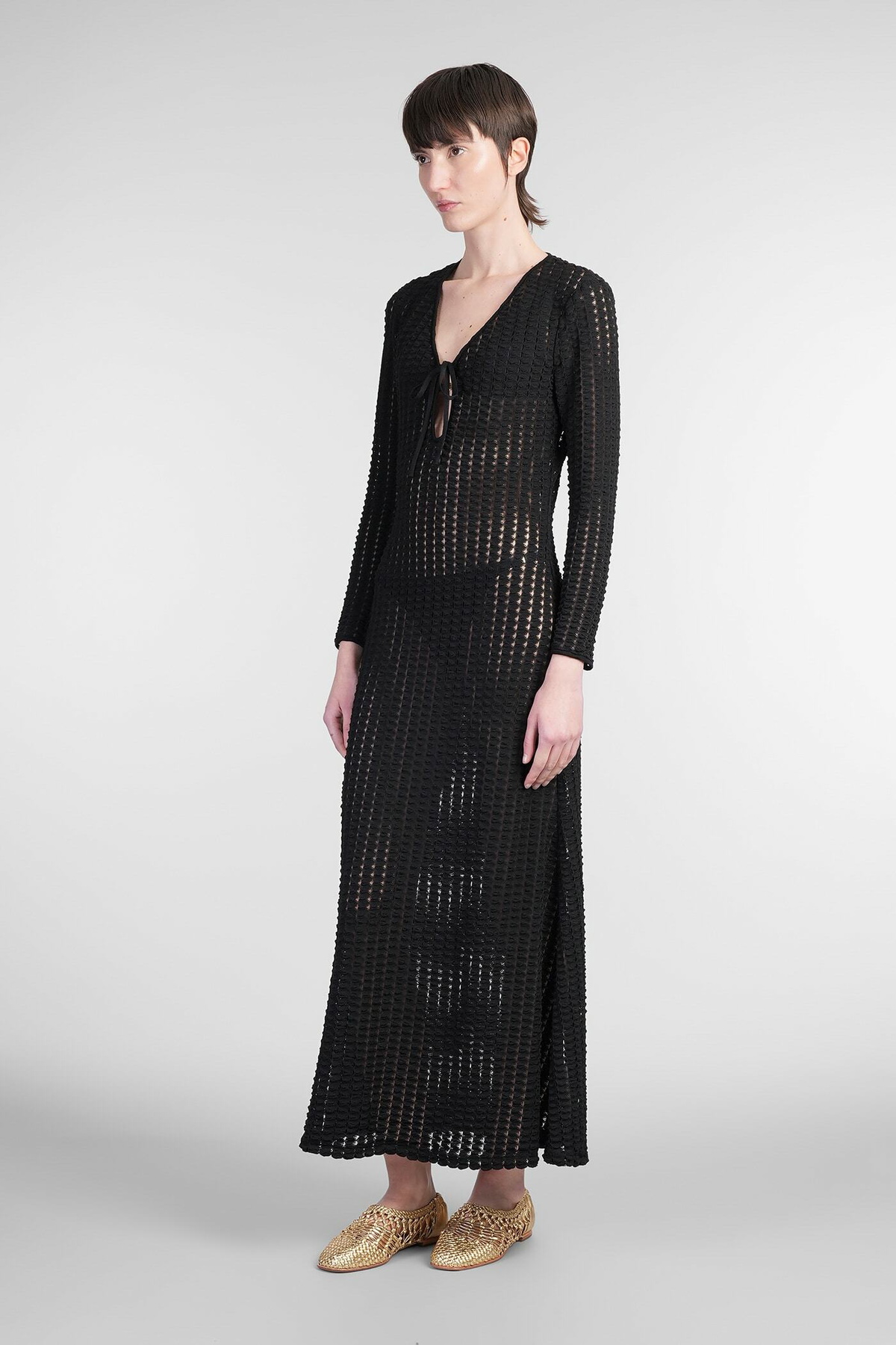 Simkhai Elton Dress Woman In Black Polyester Simkhai