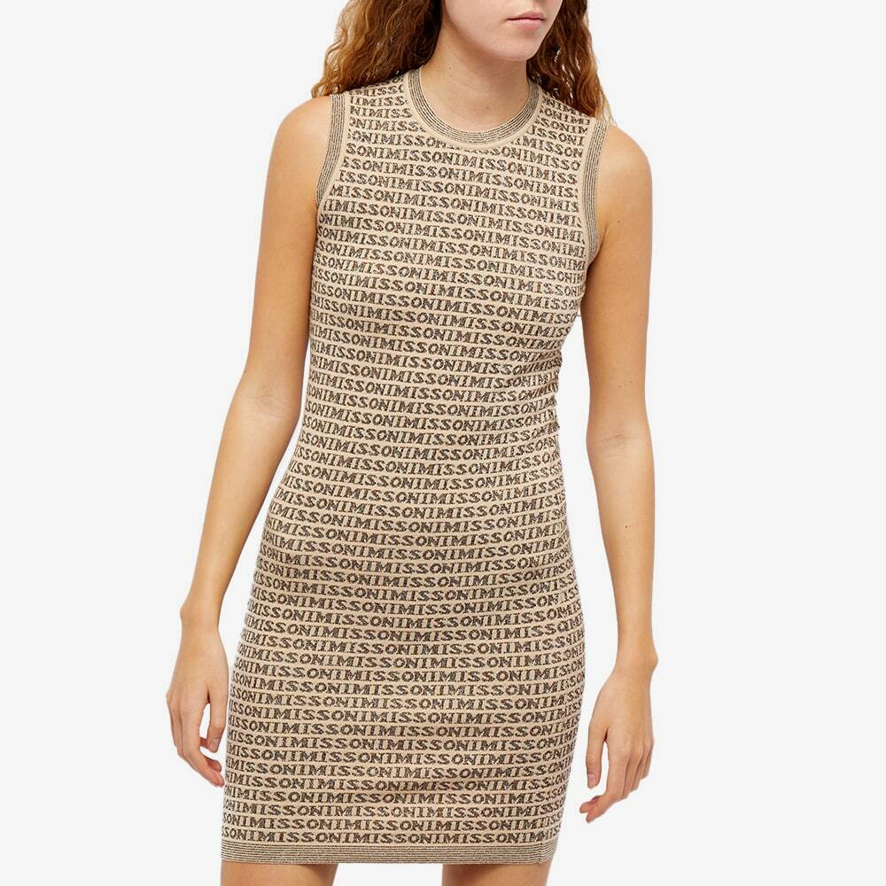 Missoni Women's Knitted Logo Bodycon Dress in Beige Missoni