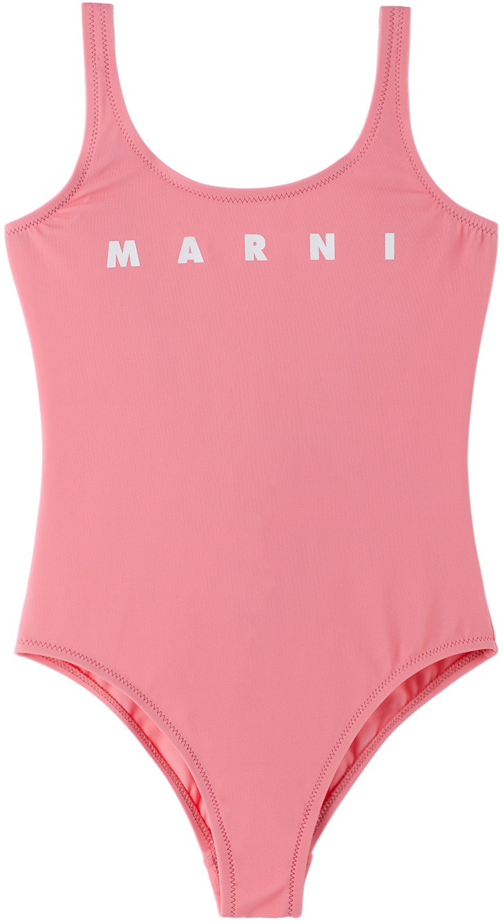 Marni Kids Pink Printed One-Piece Swimsuit Marni