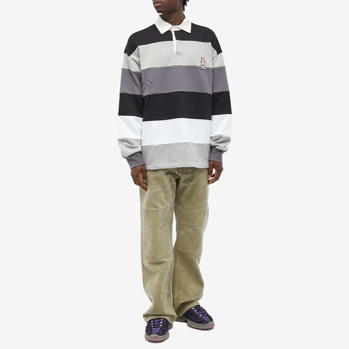 Members of the Rage Men's Distressed Rugby in Black Members of the Rage