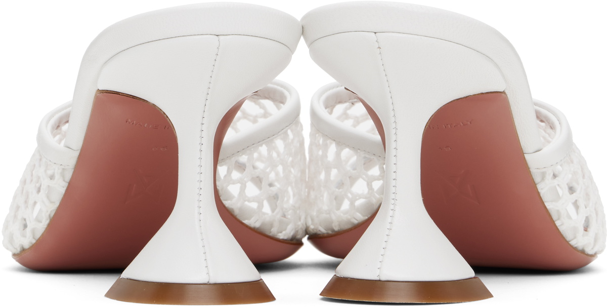 Amina Muaddi White Lupita Net 70 Heeled Sandals Amina Muaddi