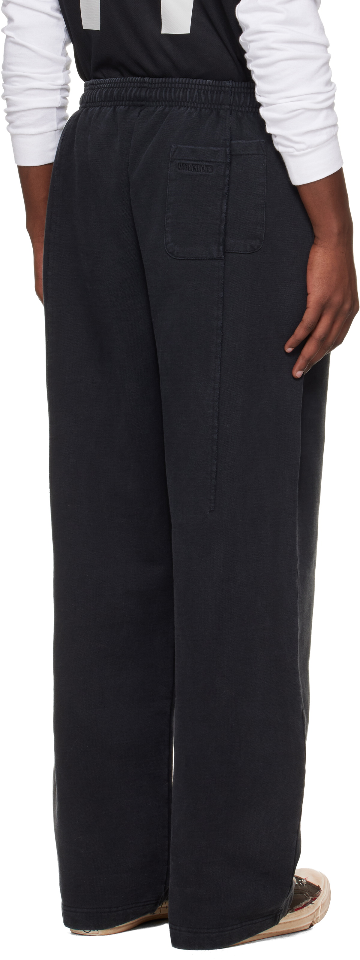 VETEMENTS Black Cut Sweatpants Vetements