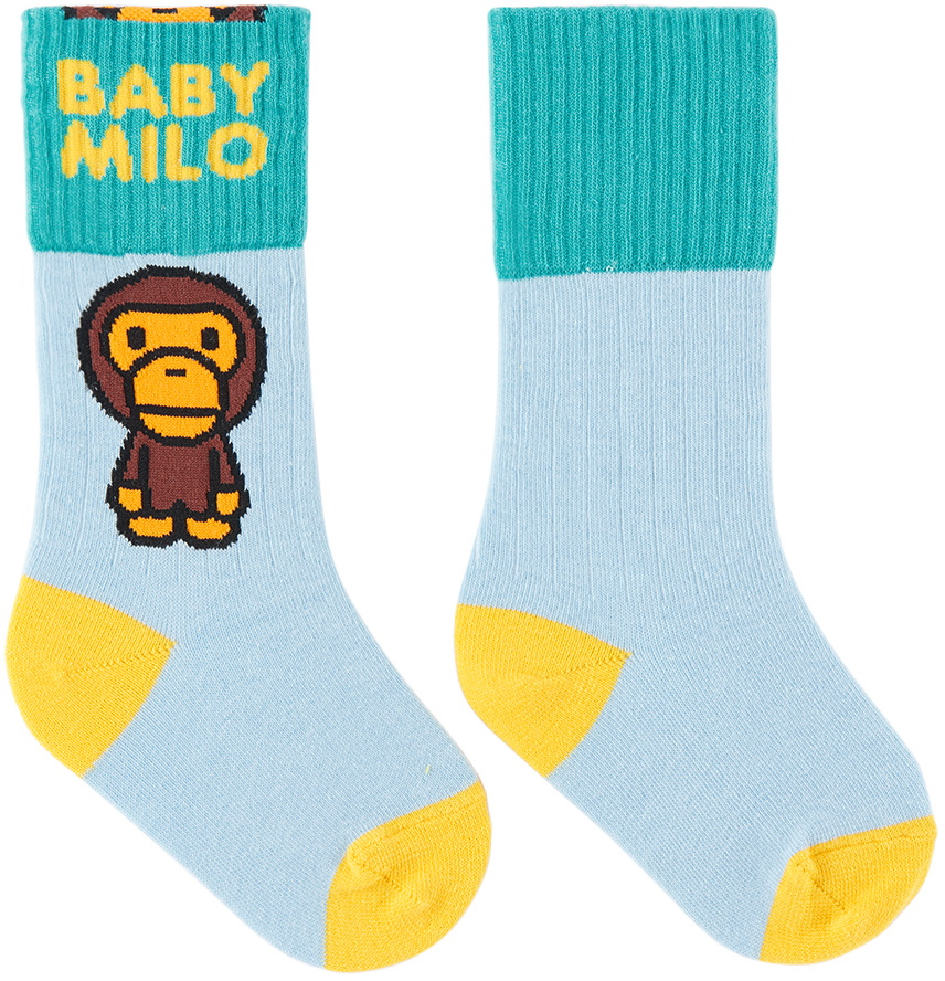 BAPE Kids Blue Baby Milo Socks A Bathing Ape