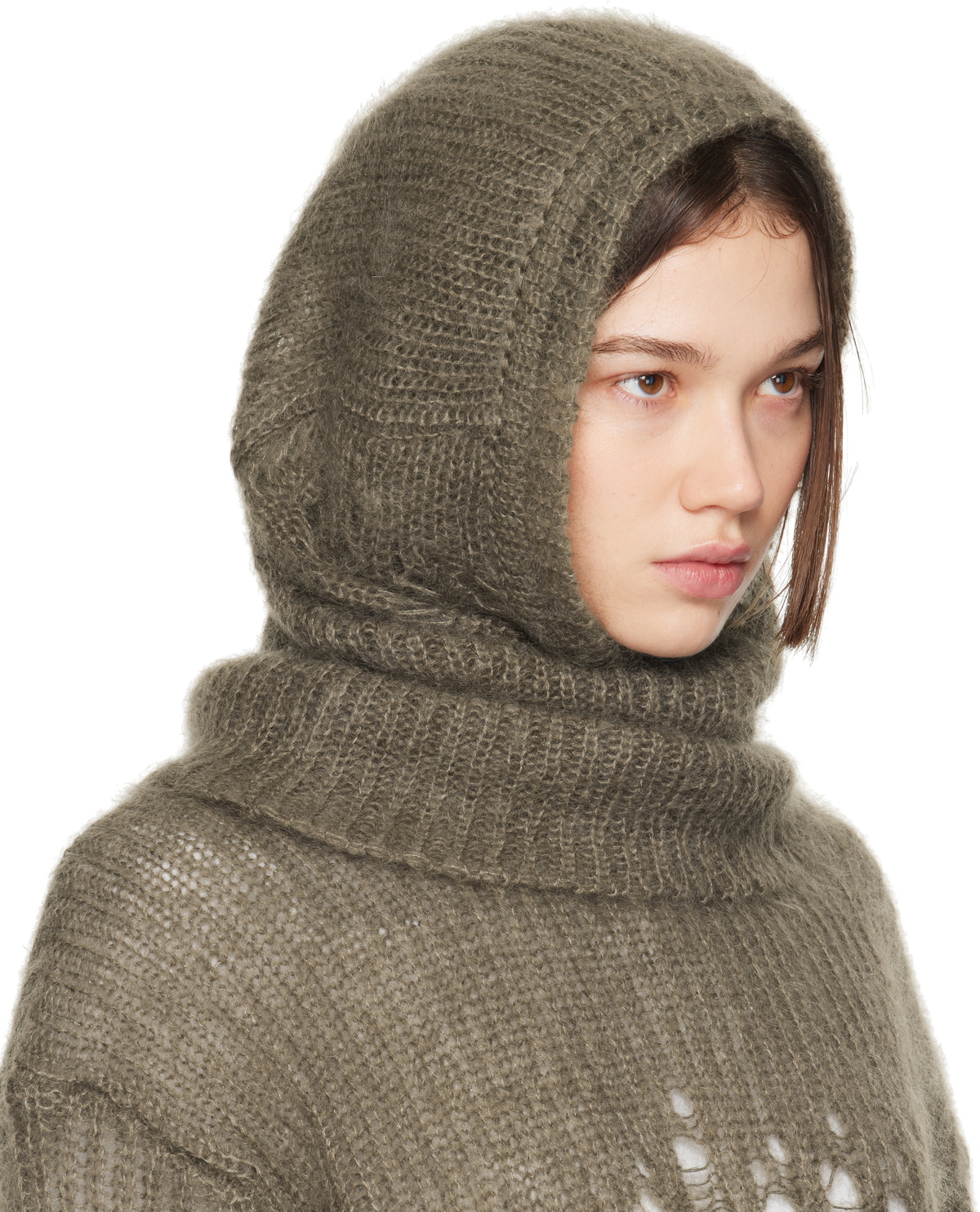 Ann Demeulemeester Khaki Botilda Balaclava Ann Demeulemeester