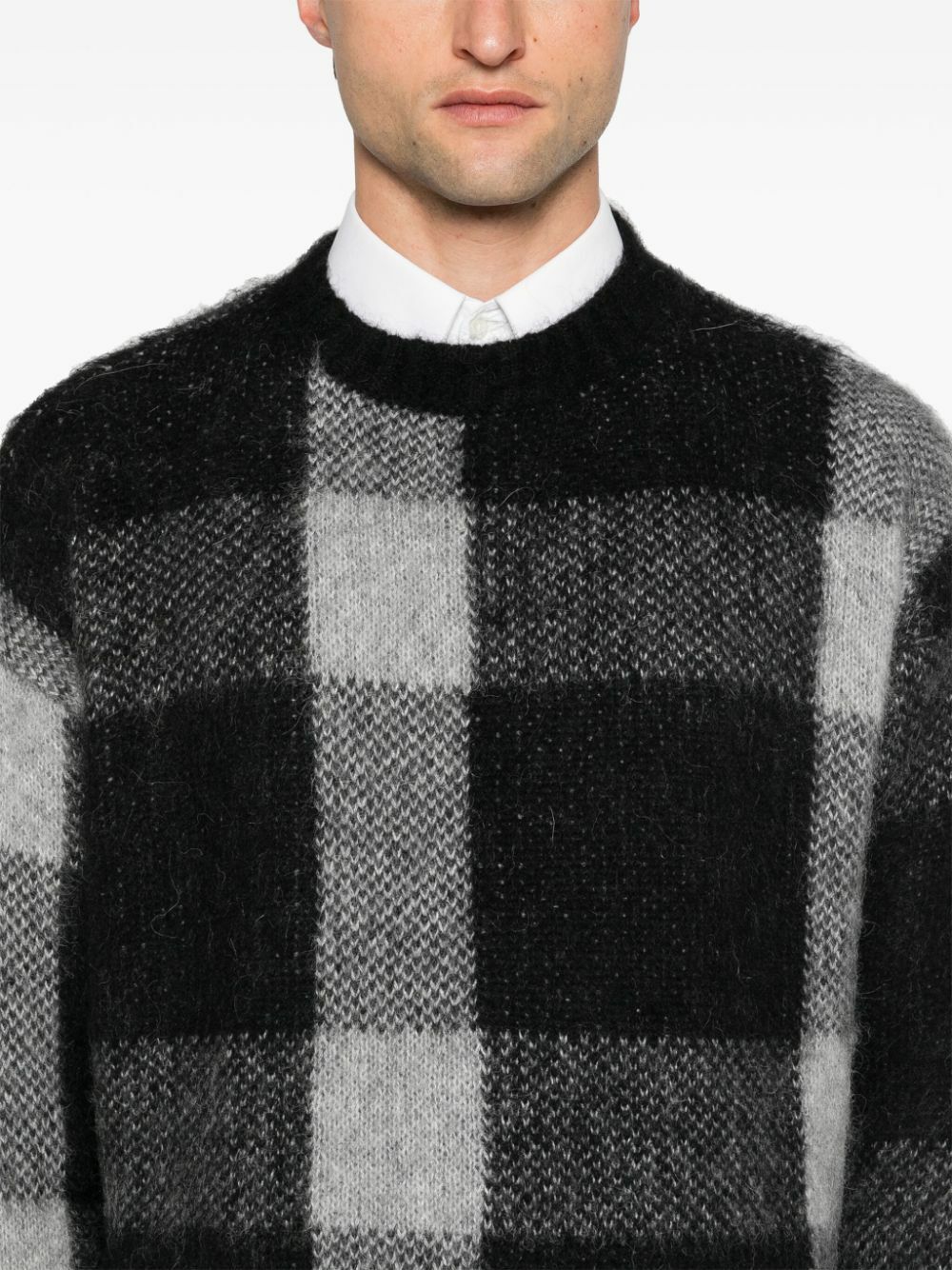 EMPORIO ARMANI - Wool Blend Checked Jumper Emporio Armani