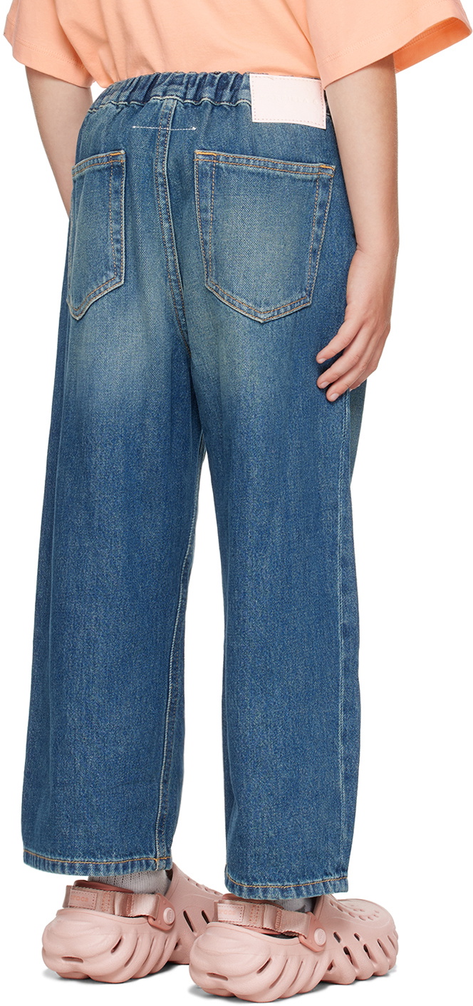 MM6 Maison Margiela Kids Blue Buttoned Jeans MM6 Maison Margiela
