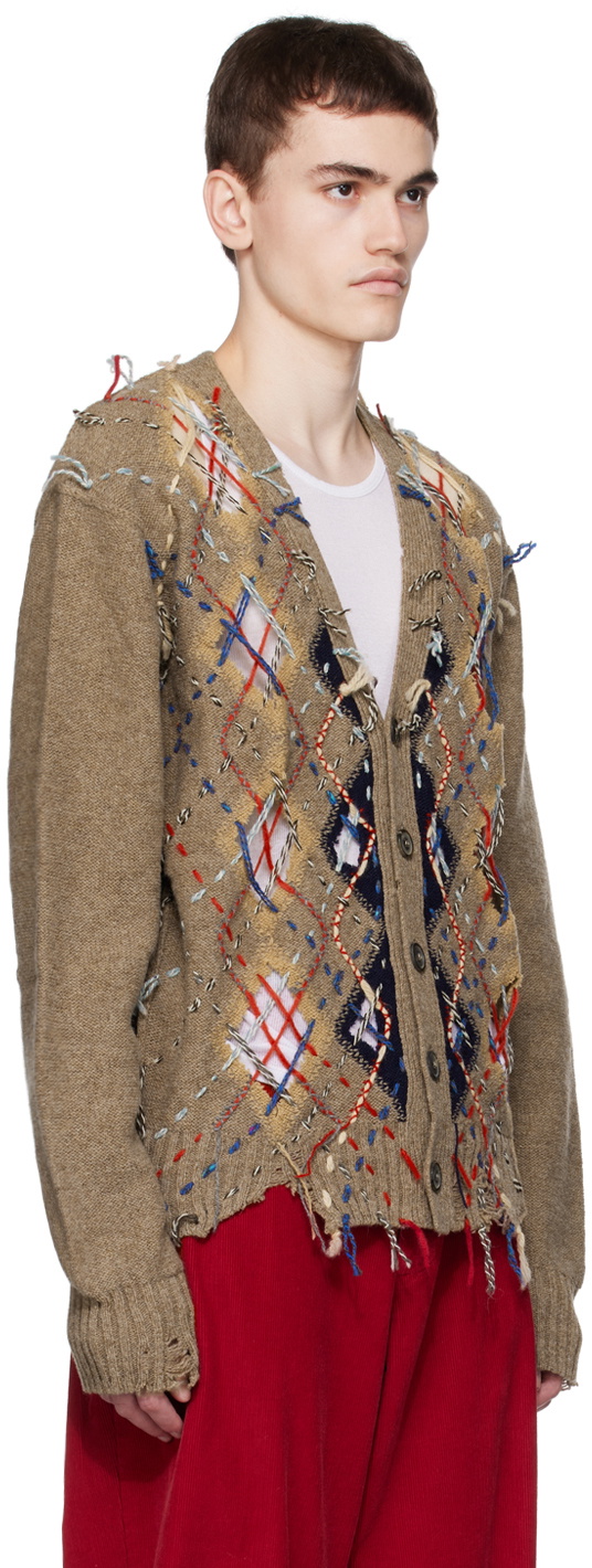 Maison Margiela Beige Cut-Out Cardigan Maison Margiela