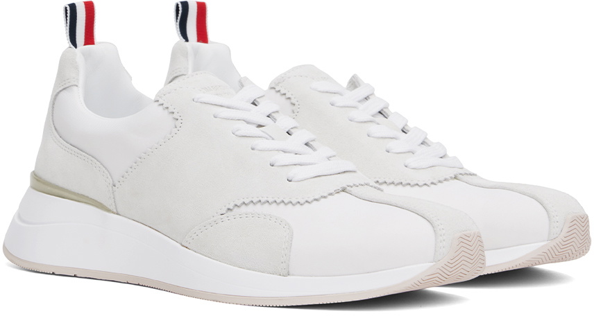 Thom Browne White & Gray Sprinter Sneakers Thom Browne