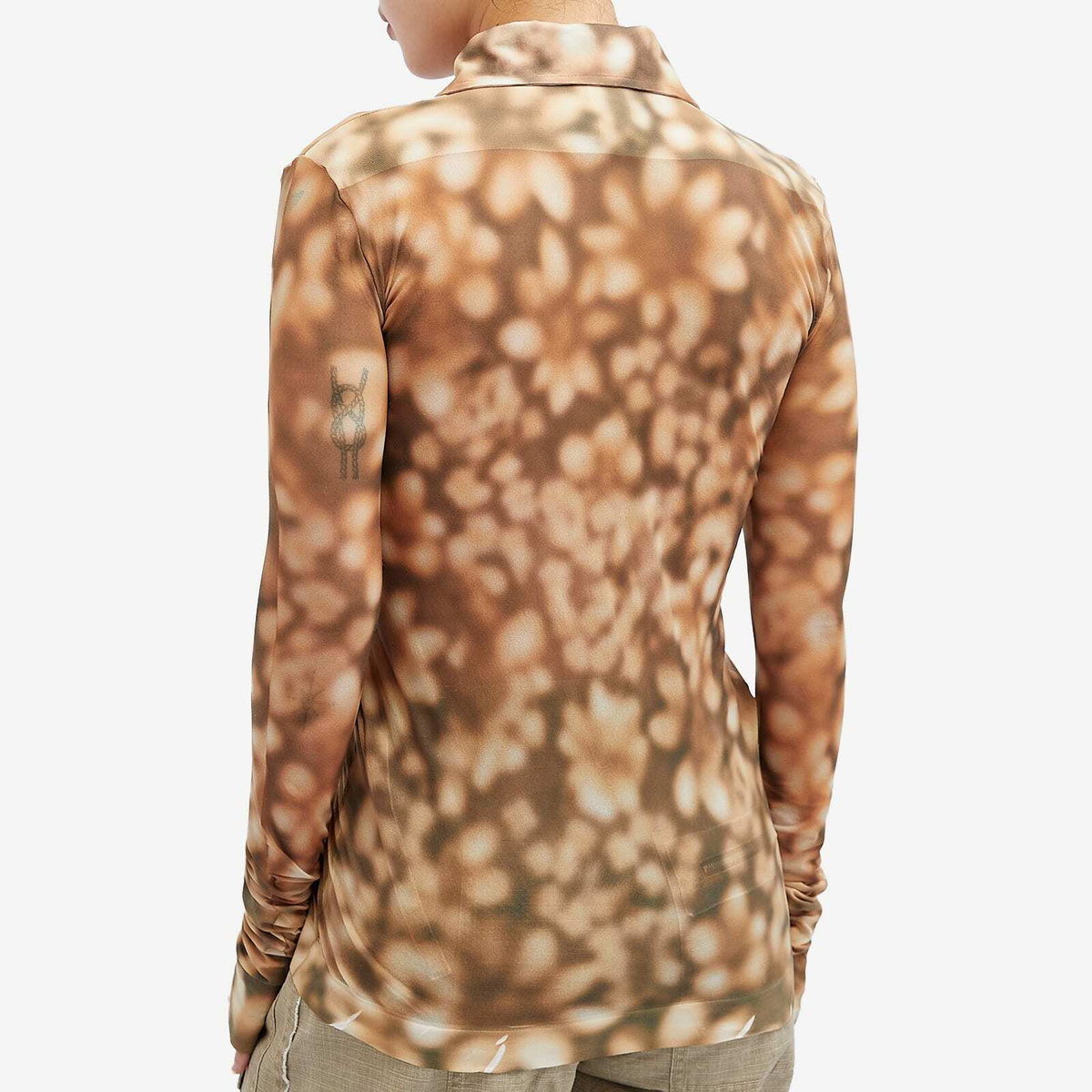 Acne Studios Women's Abstract Flower Print Shirt in Dark Brown Acne Studios