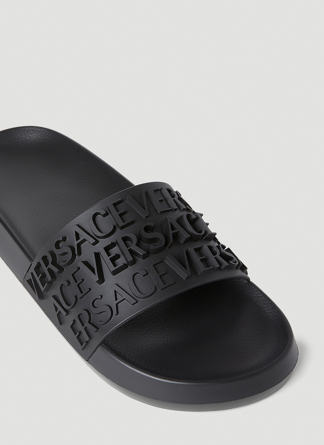 Versace Logo Embossed Slides Versace