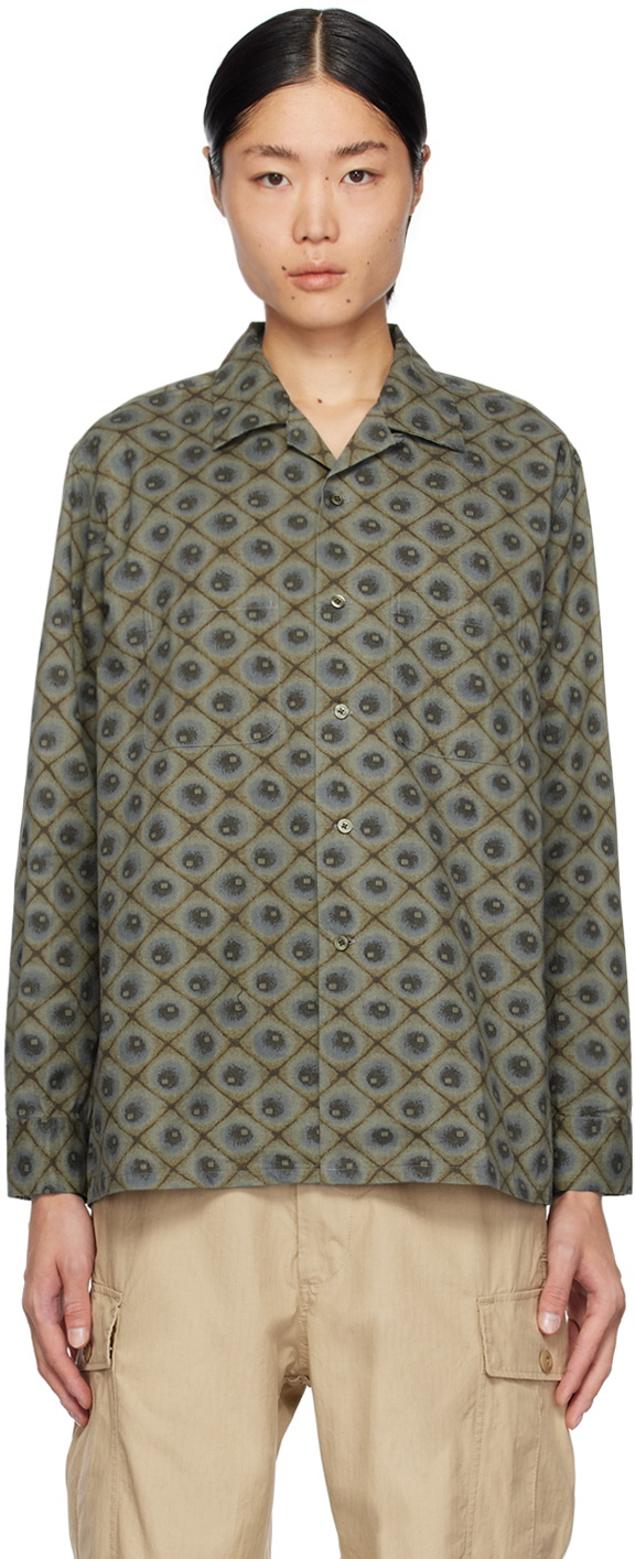 BEAMS PLUS Green Printed Shirt Beams Plus