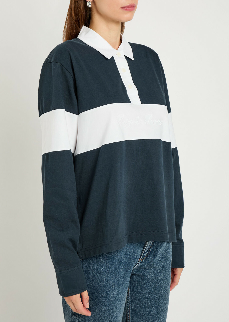 Rag & Bone Colour-block Cotton Polo top Stripe Rag and Bone