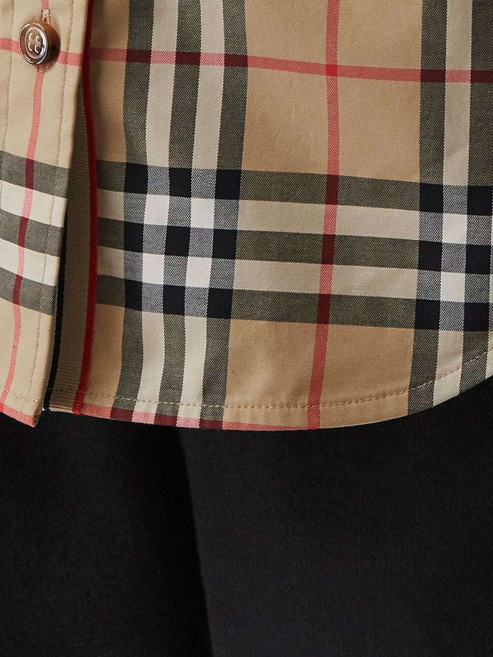 BURBERRY - Check Motif Cotton Shirt Burberry