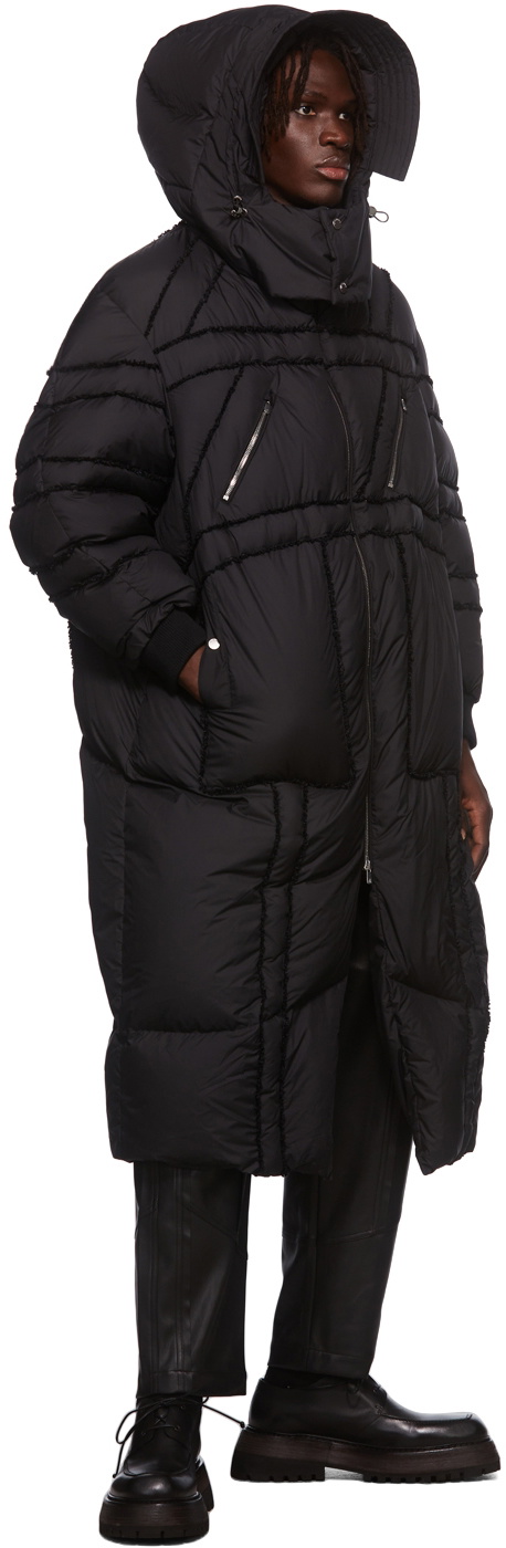 Chen Peng Black Down Aqua Man Coat Chen Peng