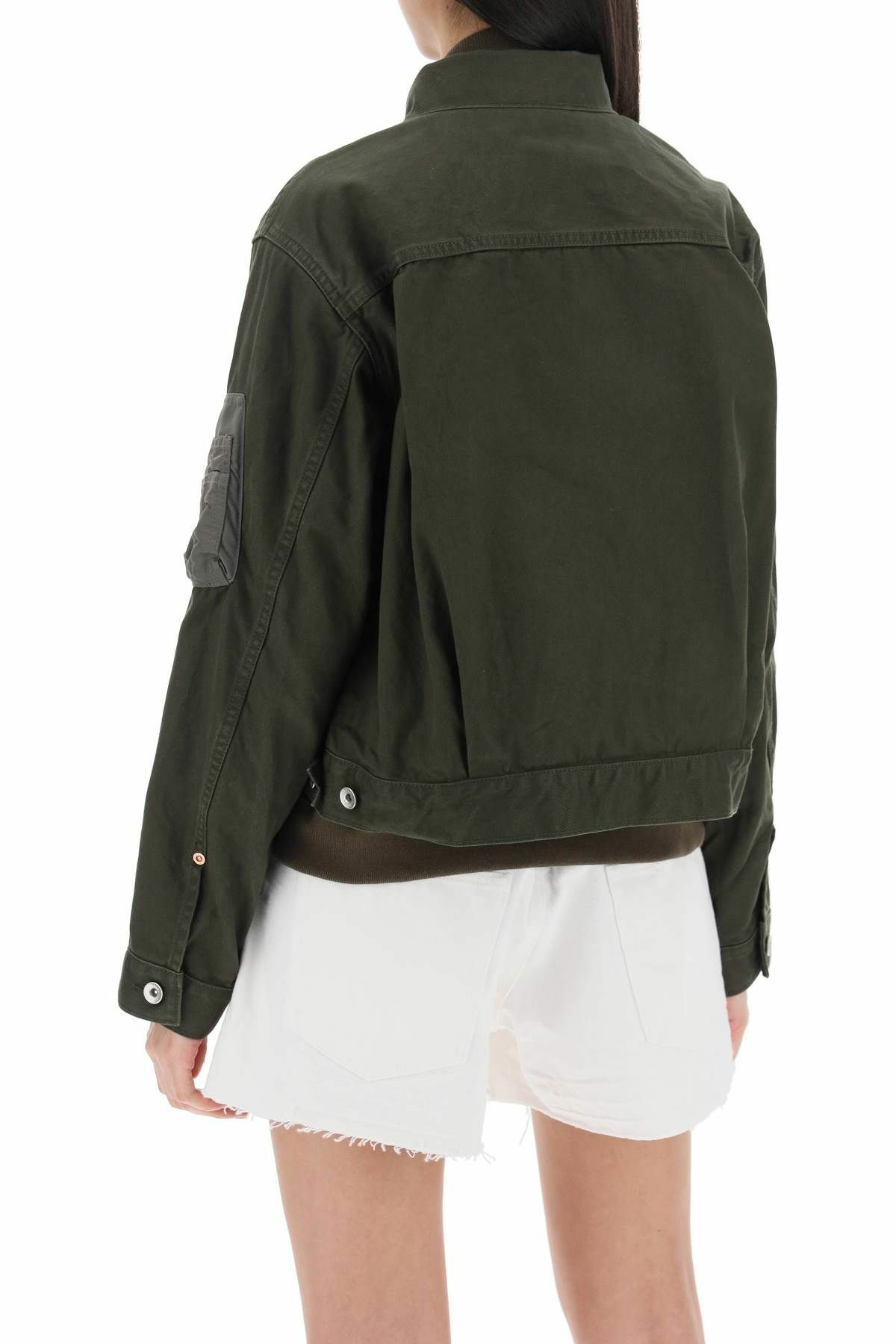 SACAI layered denim jacket Khaki Sacai