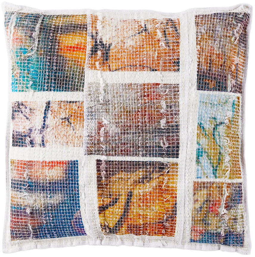 Luna Del Pinal Multicolor Cave Study Stretch Weave Cushion Luna Del Pinal