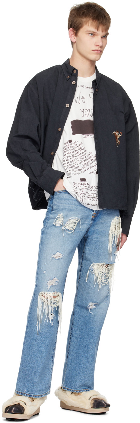 Doublet Black Cut Off Shirt Doublet