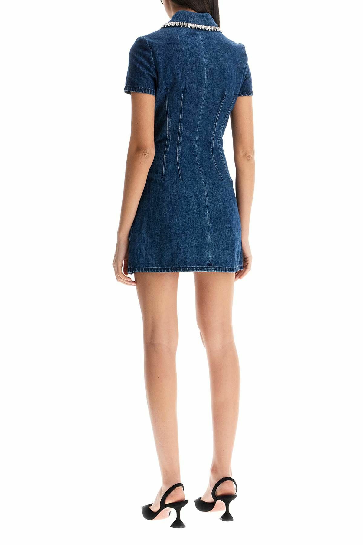 SELF PORTRAIT short-sleeved mini dress Blue Self-Portrait