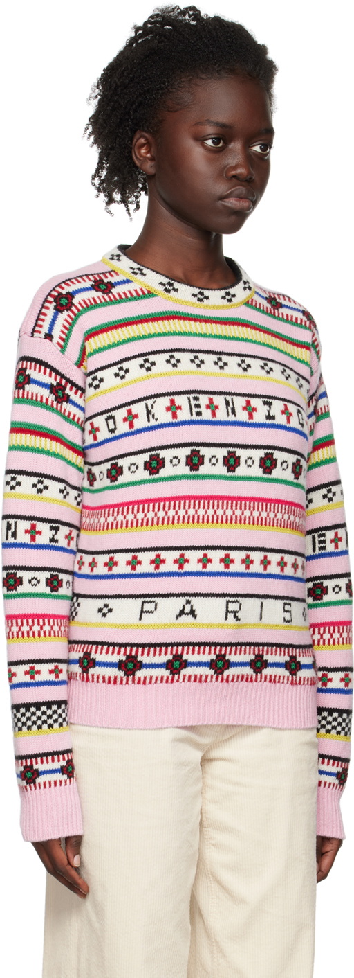 Kenzo Pink Kenzo Paris Fair Isles Sweater Kenzo