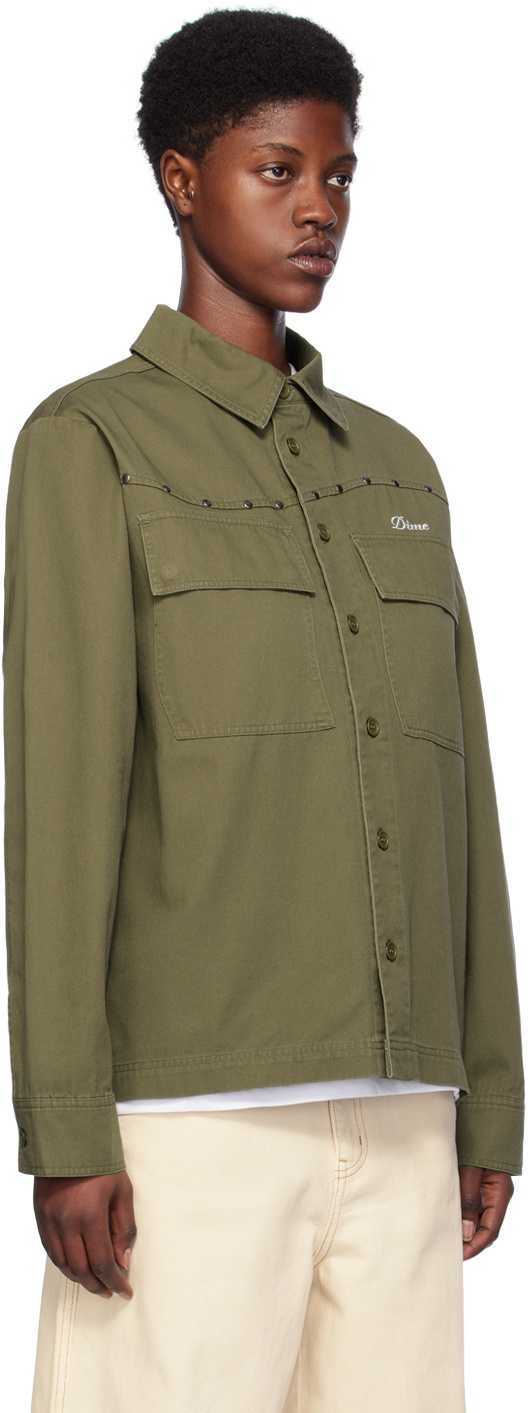 Dime Green Studded Wave Shirt Dime