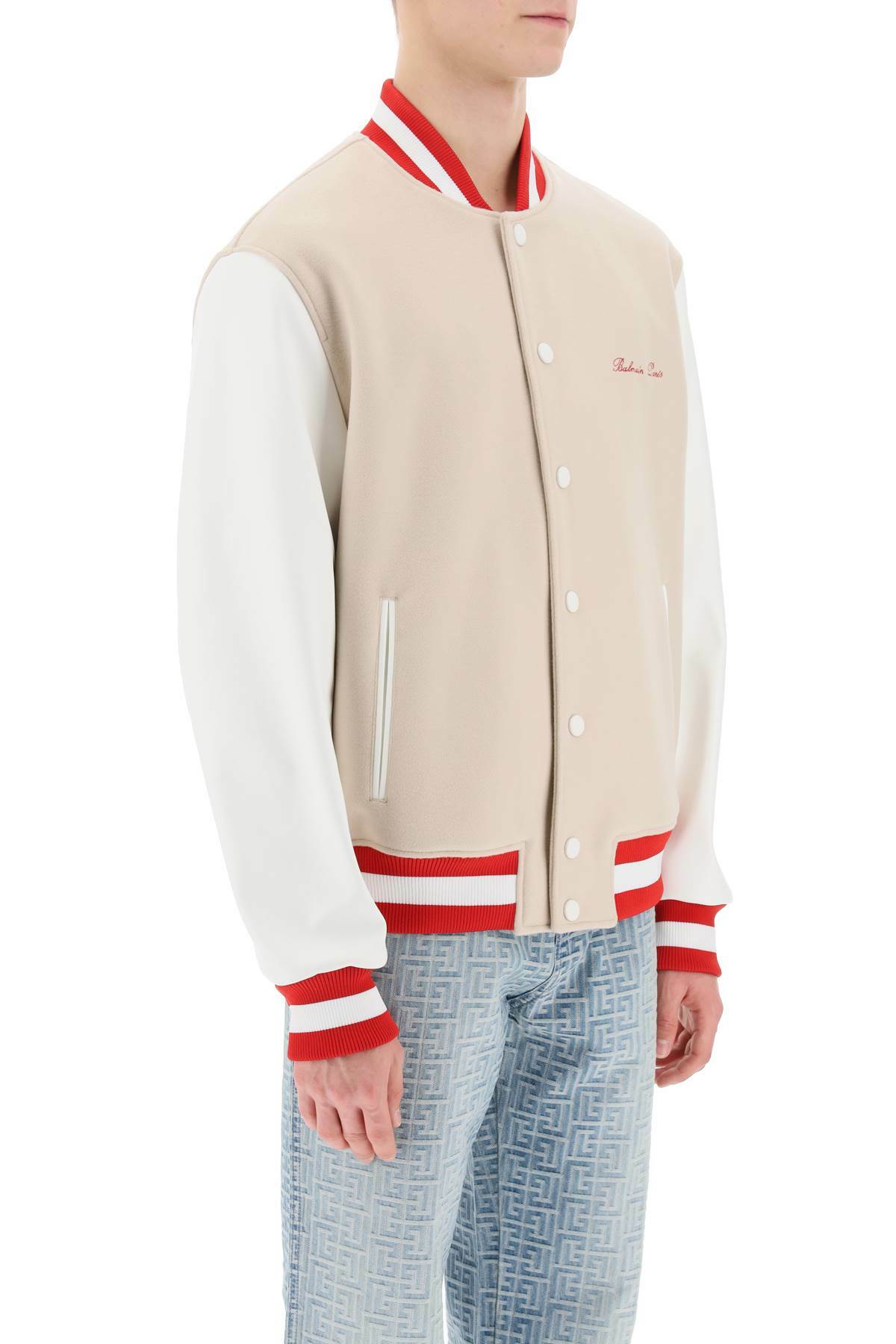 Balmain Logo Embroidered Varsity Jacket Balmain