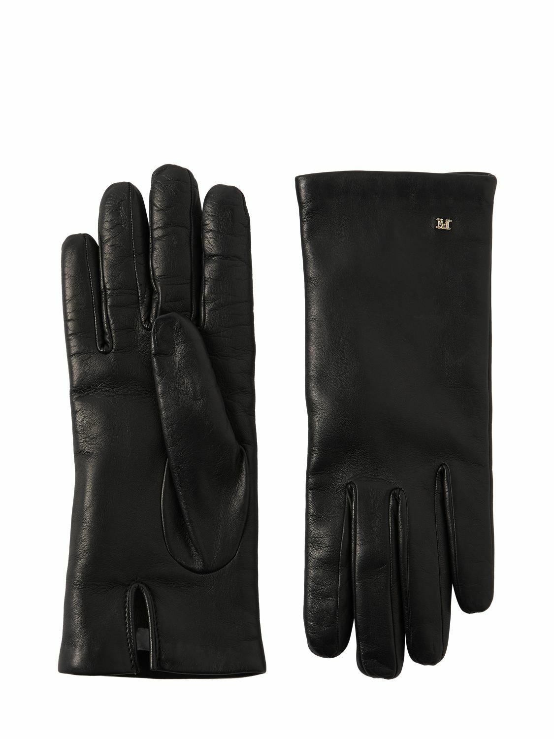 MAX MARA - Spalato Smooth Leather Gloves Max Mara
