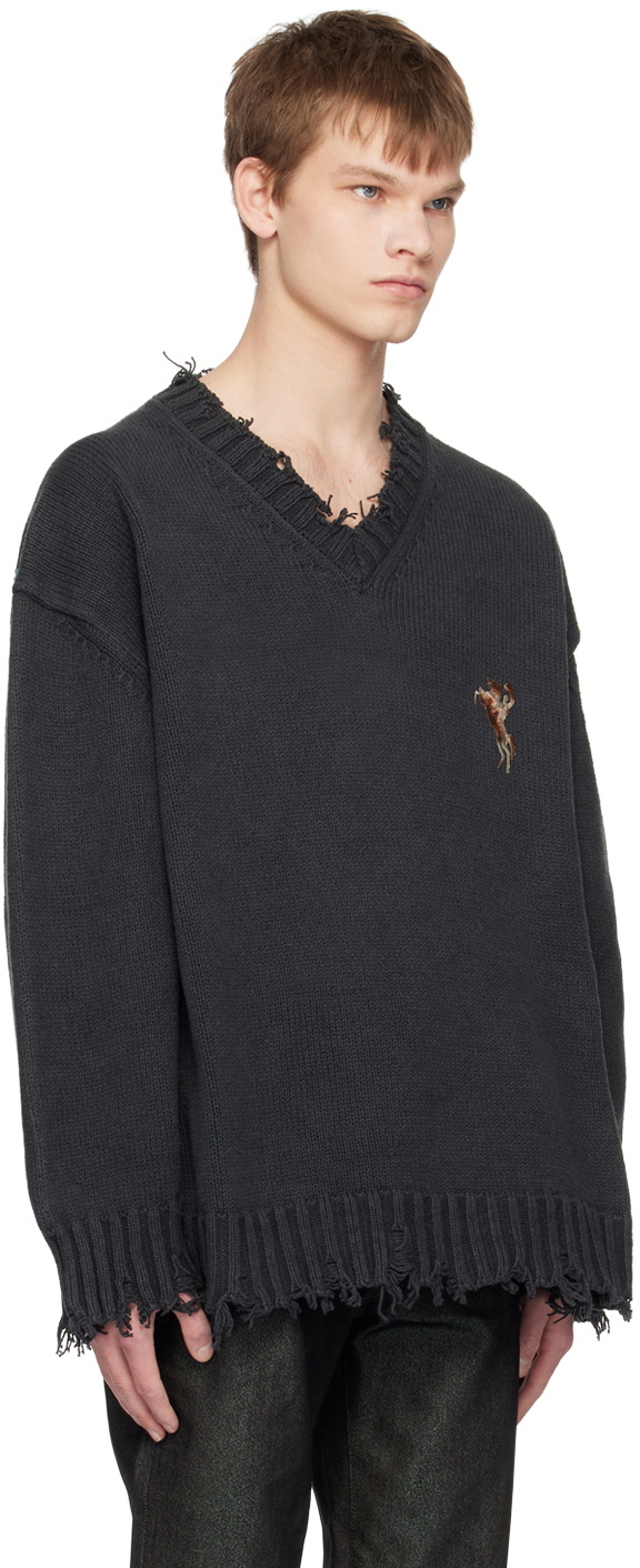 Doublet Black Distressed Sweater Doublet