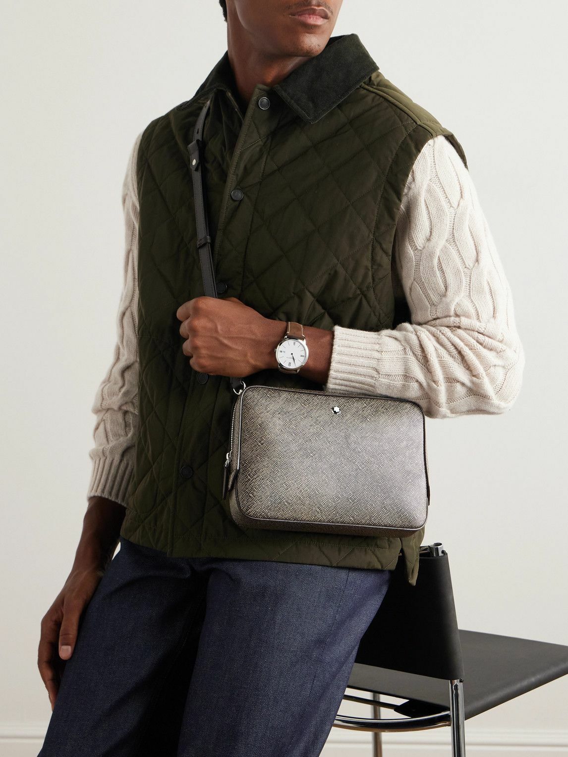 Montblanc - Cross-Grain Leather Messenger Bag Montblanc