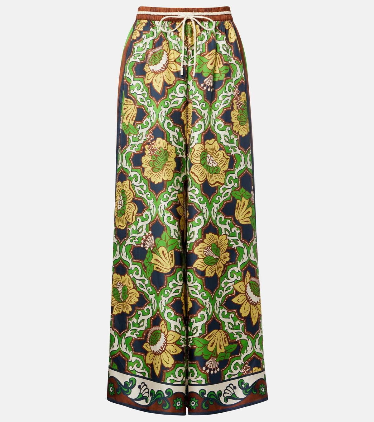 Alémais Liana printed silk satin palazzo pants ALÉMAIS