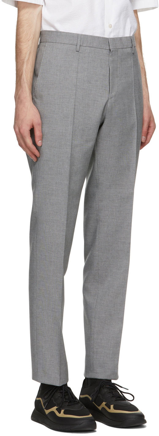 Boss Grey Micro-Patterned Slim-Fit Suit BOSS
