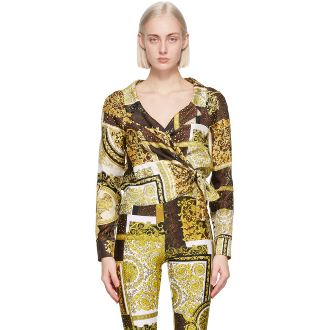 Versace Gold Barocco Patchwork Print Shirt Versace