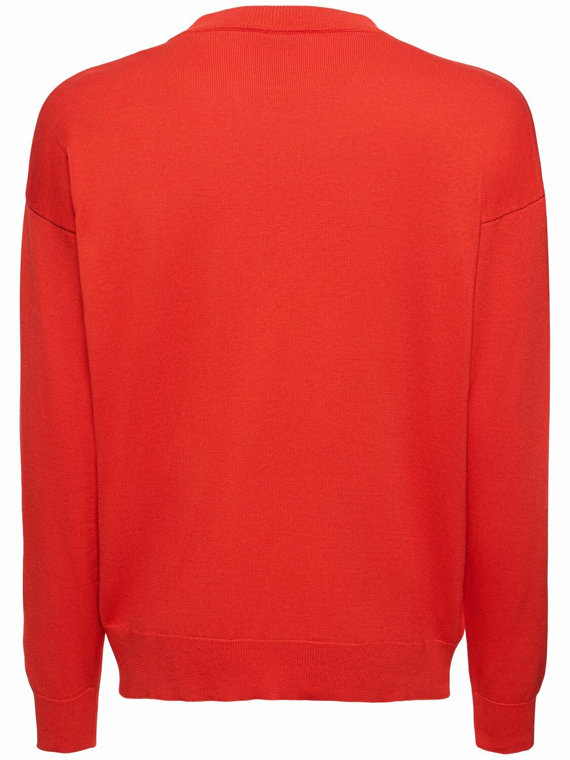 FERRARI - Logo Cotton & Silk Knit Sweater Ferrari