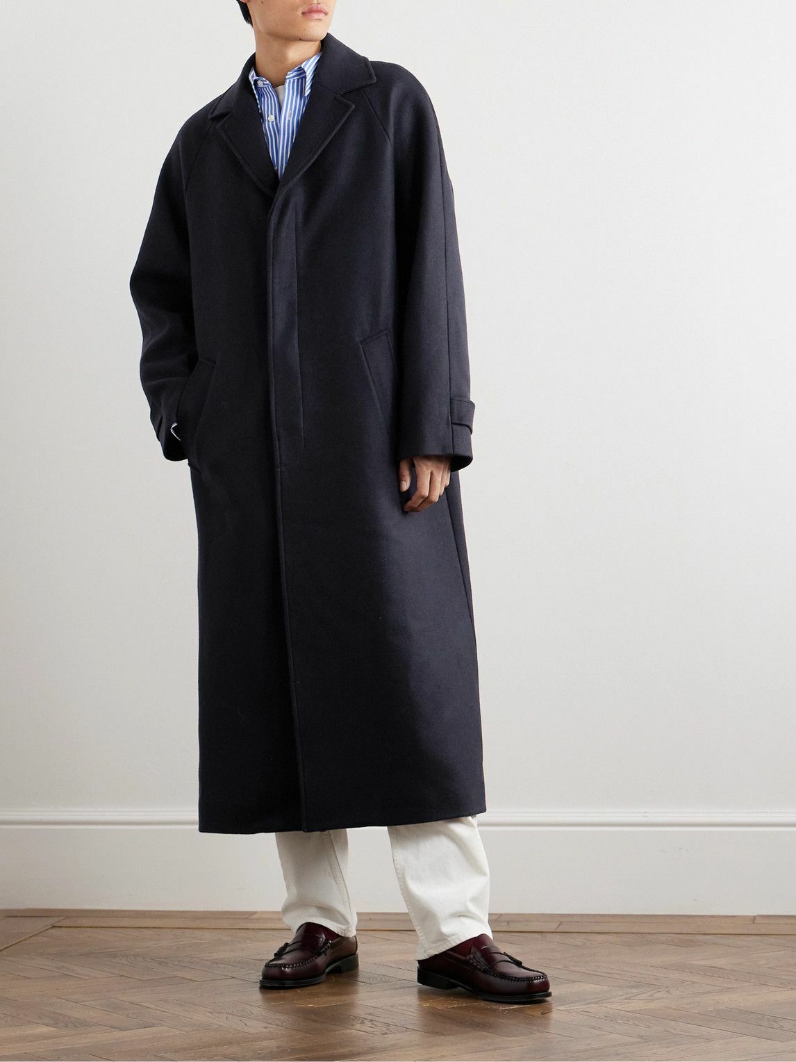 Nili Lotan - Drinela Oversized Wool-Blend Felt Overcoat - Blue Nili Lotan