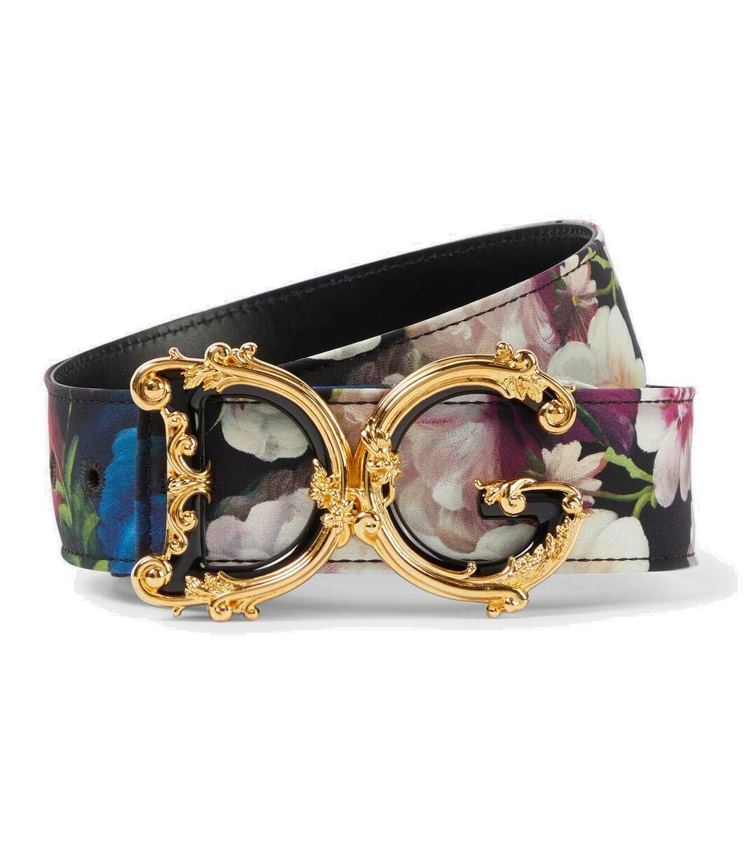 Dolce&Gabbana DG Girls 40mm floral satin belt Dolce & Gabbana