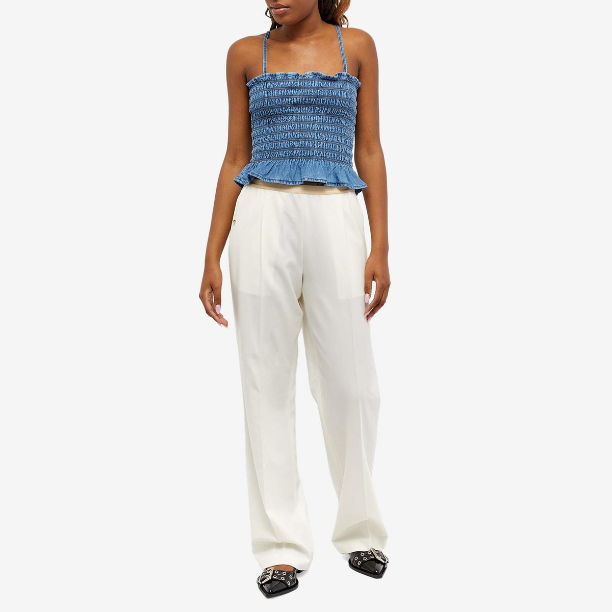 Isabel Marant Étoile Women's Daline Smoked Top in Light Blue Isabel ...