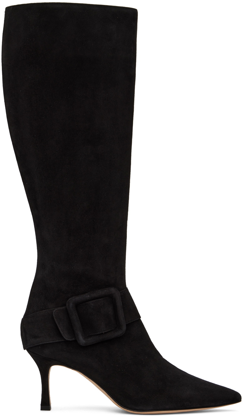 Manolo Blahnik Black Bayhi Gala Tall Boots Manolo Blahnik