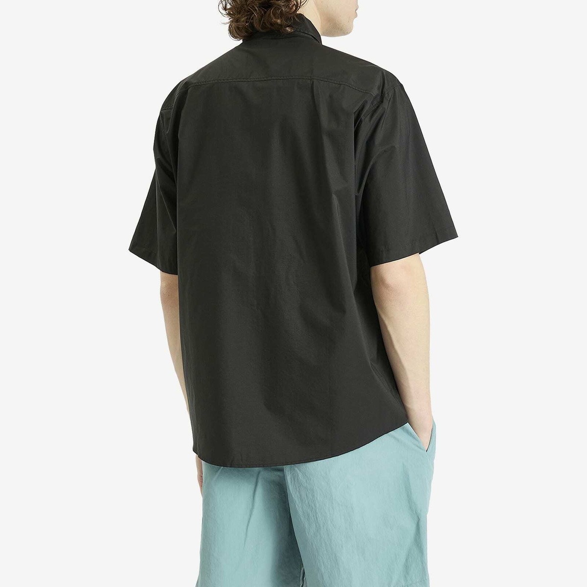 Goldwin Men's Pertex Equilibrium Short Sleeve Wind Shirt in Black Goldwin